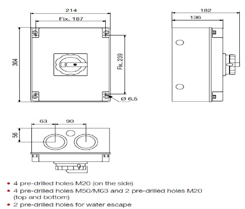 Enclosed Load Break Switch - 8P - 63A - IP65 - AZenergy