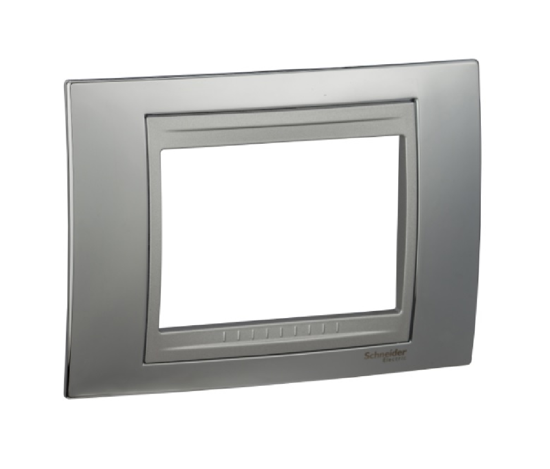 Metal Cover Frame (3 modules) - Bright Chrome/White - AZenergy