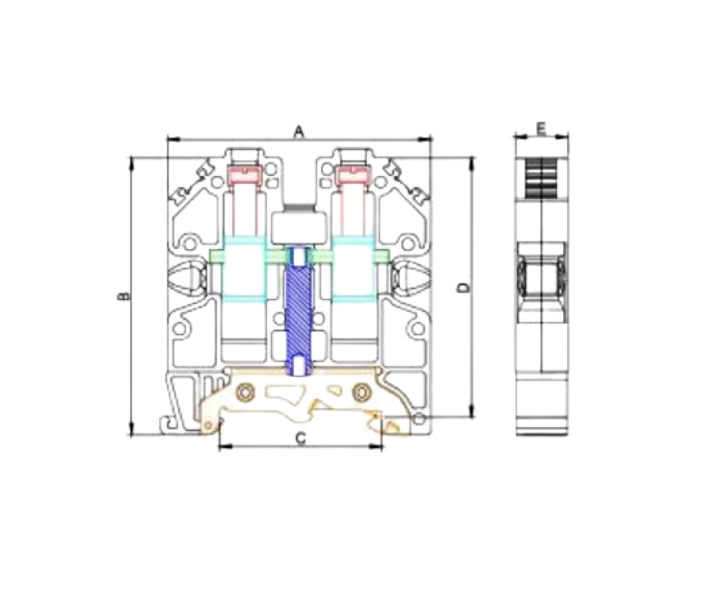 Earthing Terminal Block 25 mm² - Screw Connection - AZenergy
